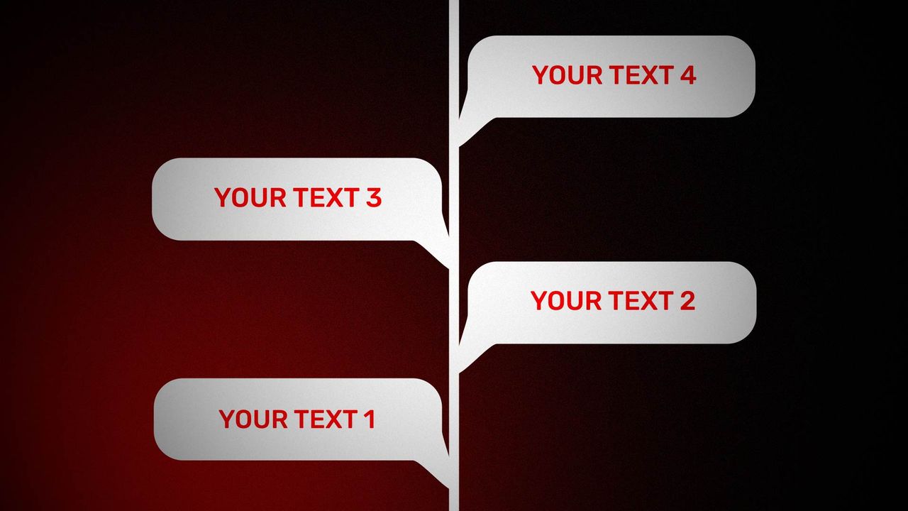 4-Step Branch Flowchart Animation | Split Text Reveal with Center Line ...